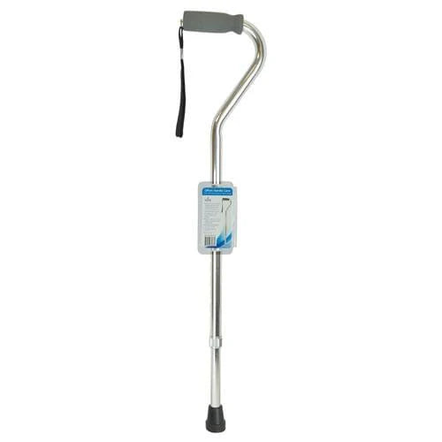 Blue Jay Cane Soft Foam Offset Handle Silver with Strap